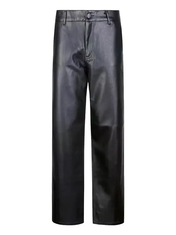 Carhartt Work In Progress Arizona Straight-leg Leather Trousers - Black