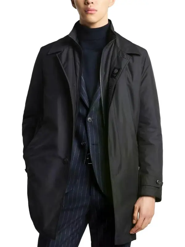 FAY Long-sleeve Snap-button Coat - Blue