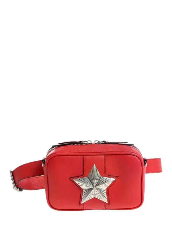 LES JEUNES ÉTOILES Mini Vega Star-patch Leather Belt Bag - Red