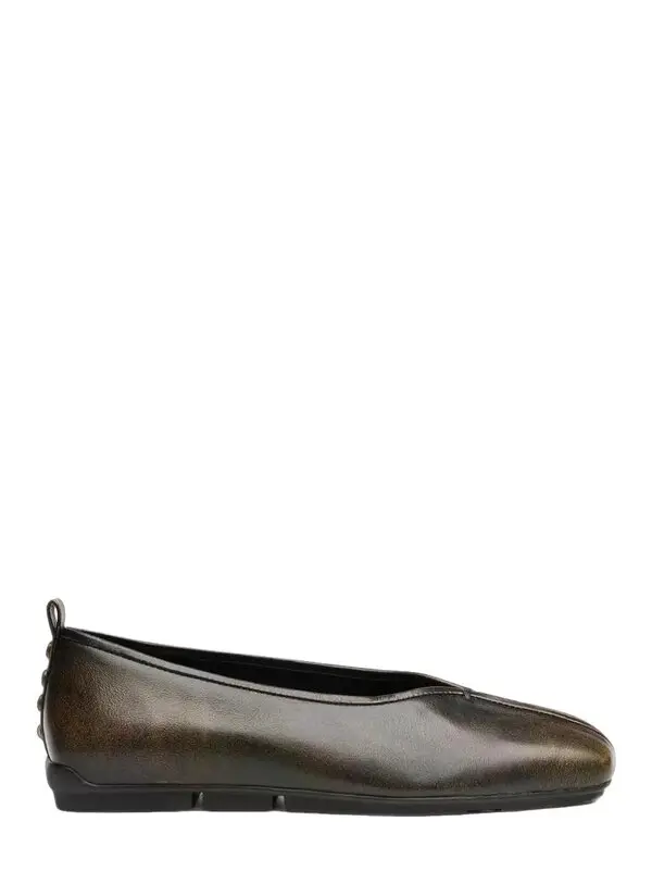 Ash Breeze Stud-embellished Ballet Flats - Brown