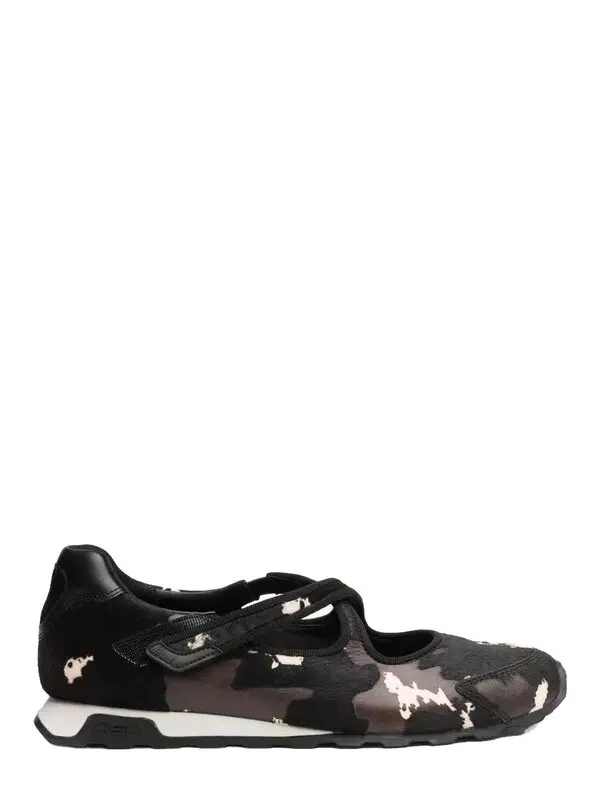 Ash Kore Bis Cow-print Touch-strap Slip-on Sneakers - Black