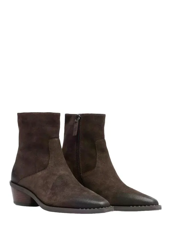 Ash Hasley Stud-embellished Ankle Boots - Brown