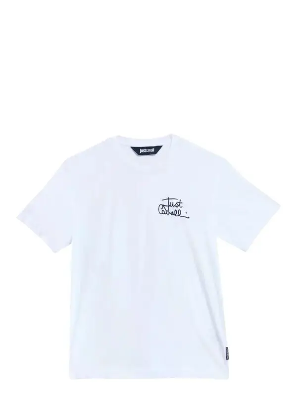 Just Cavalli Logo-embroidered T-shirt - White
