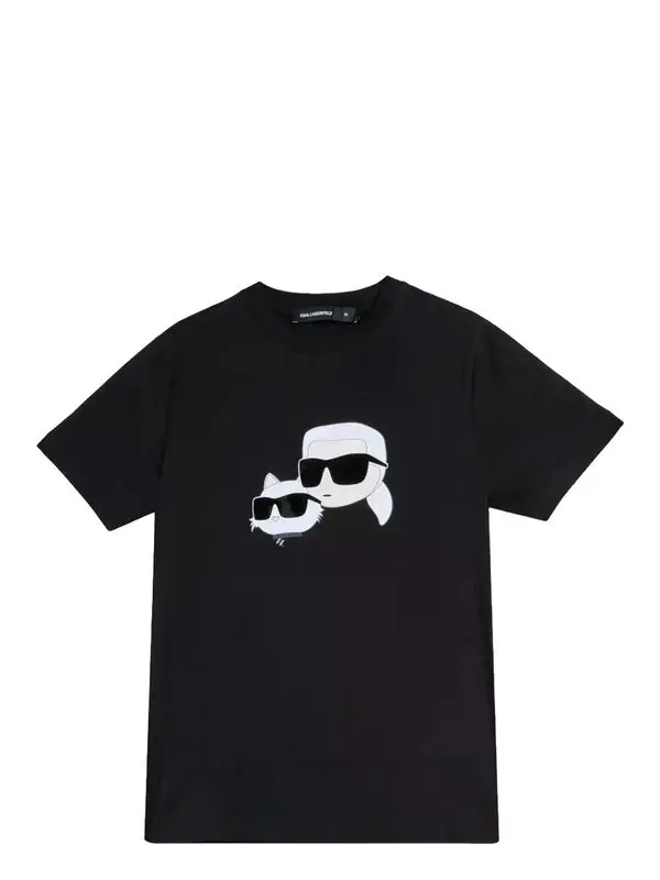 Karl Lagerfeld Karl & Choupette-graphic T-shirt - Black