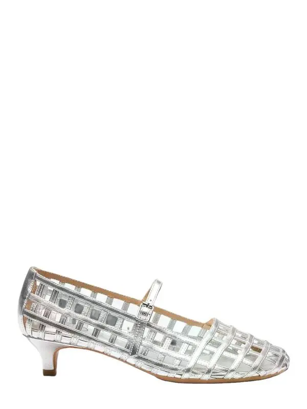 Ash Ego Cage-detail Heeled Pumps - Silver
