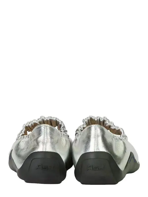 Ash Maya Ruched Ballet Flats - Silver