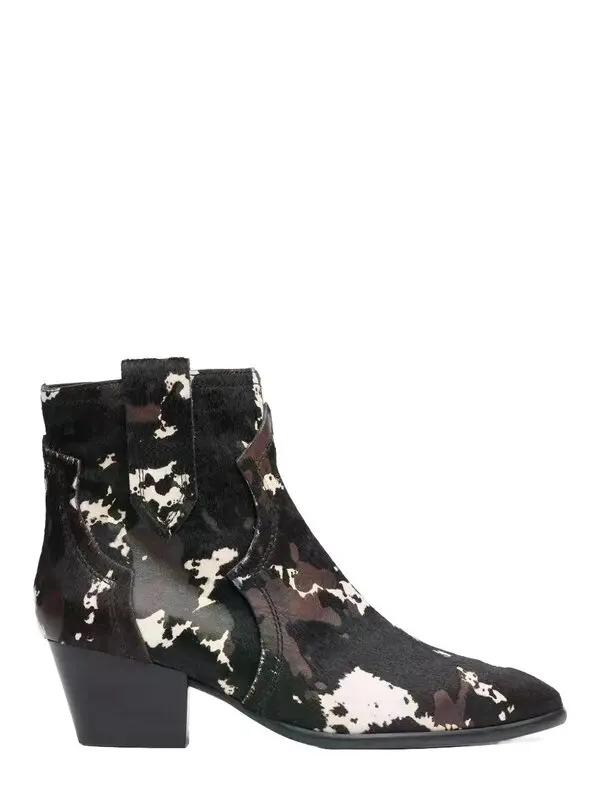 Ash Flare Cowboy Boots - Black