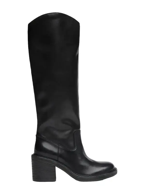Ash Iris Leather Knee-high Boots - Black