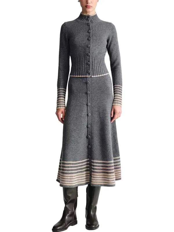 Cara Cara Bowery Ribbed-knit Cardigan - Grey