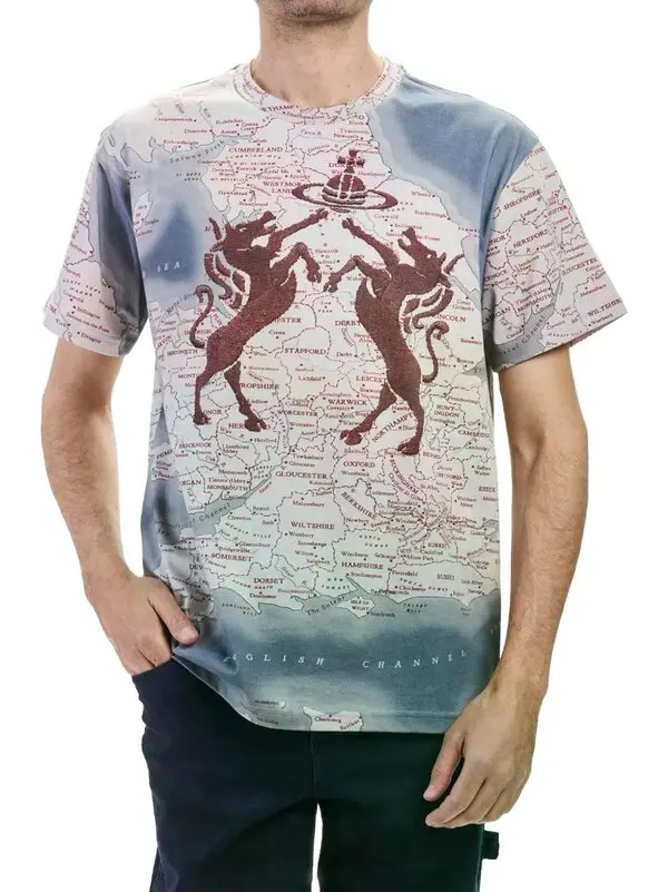 VIVIENNE WESTWOOD Horses Map-print T-shirt - Neutrals