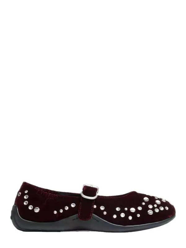Ash Mimosa Studded Ballet Flats - Red