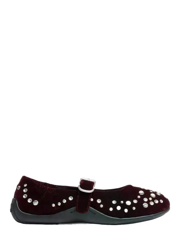 Ash Mimosa Studded Ballet Flats - Red