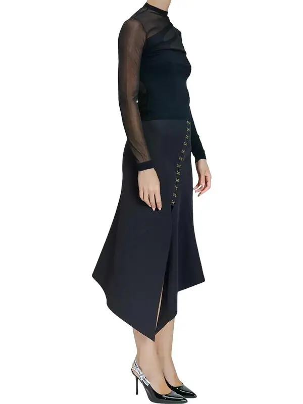 Just Cavalli Sheer-panelled High-neck Blouse - Black
