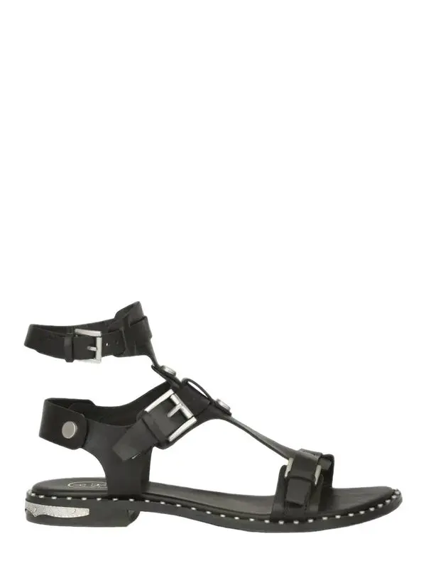 Ash Pia Studded Buckled Sandals - Black