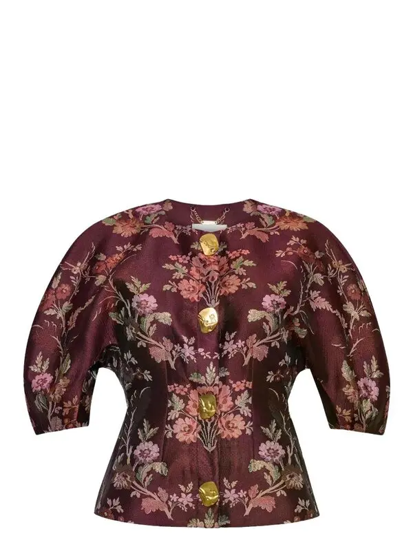 Cara Cara Fletcher Floral-jacquard Top - Red