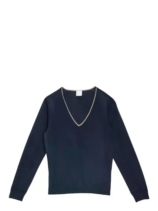Paul Smith Signature Stripe V-neck Sweater - Blue