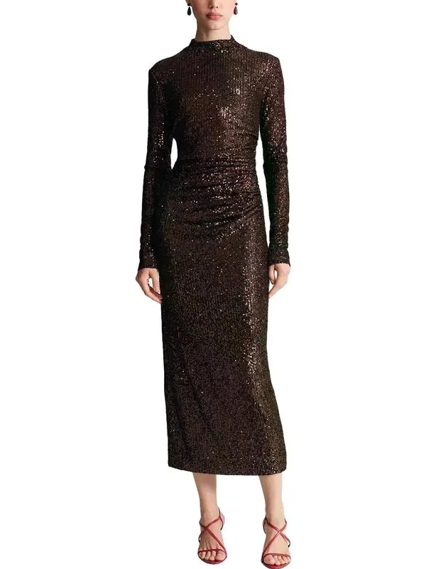 Cara Cara Ryan Sequin-embellished Midi Dress - Brown