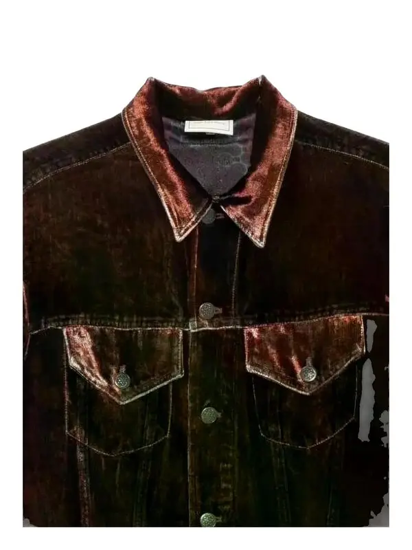 PIERRE-LOUIS MASCIA Kandox Velvet-effect Denim Jacket - Brown