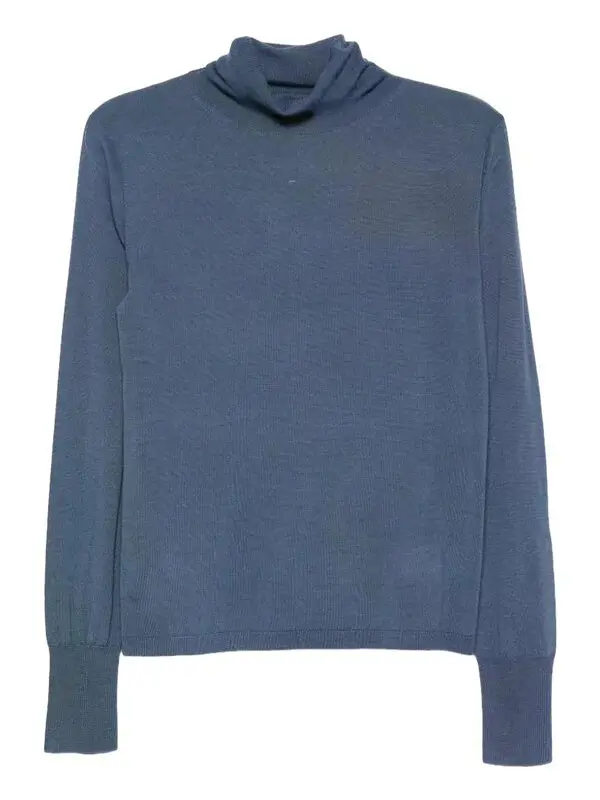 Aspesi Roll-neck Wool Sweater - Blue