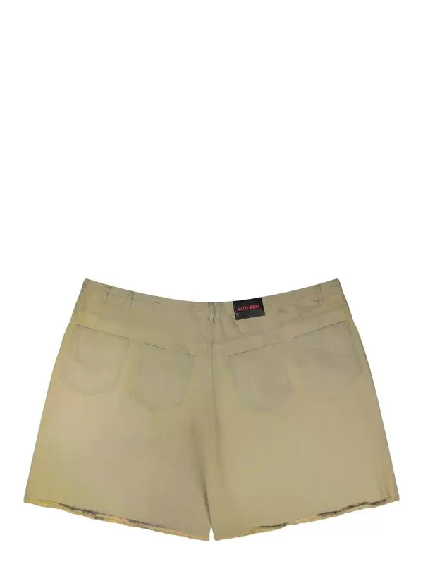 LỰU ĐẠN Maxi Raw-edge Shorts - Neutrals