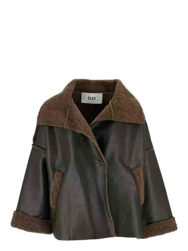 ELEH Faux-shearling Trim Oversized Jacket - Brown