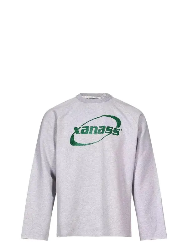 CARNE BOLLENTE Can't Get Enough Glitter-logo Raw-edge Sweater - Grey