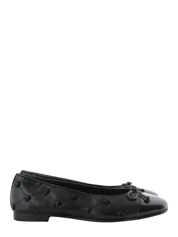 Tory Burch Bunny Knot Cap-toe Ballet Flat - Black