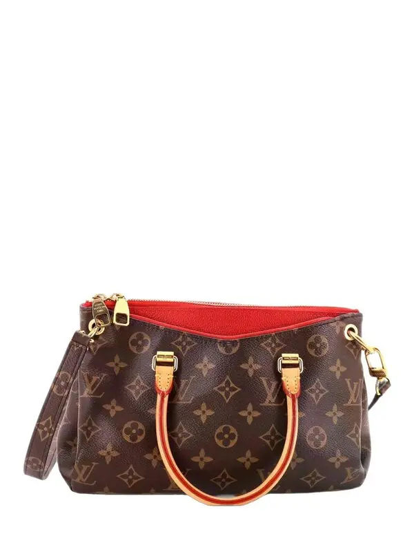 LOUIS VUITTON Pallas Tote Monogram Canvas With Leather Bb Shoulder Bag - Red