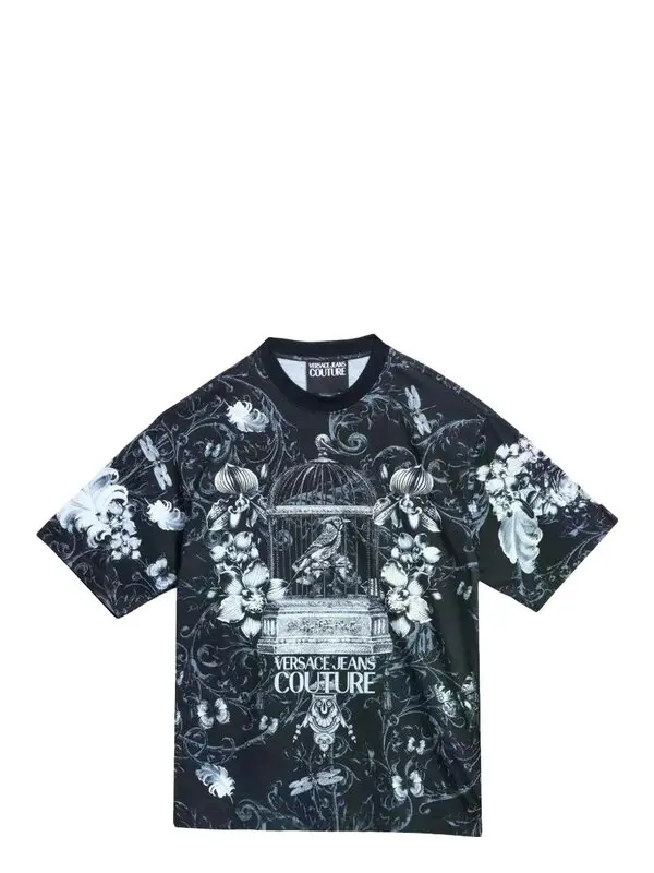 Versace Cabinet De Curiositè-print T-shirt - Black