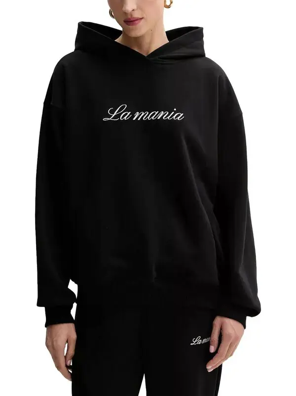LA MANIA Rocky Logo-print Hoodie - Black
