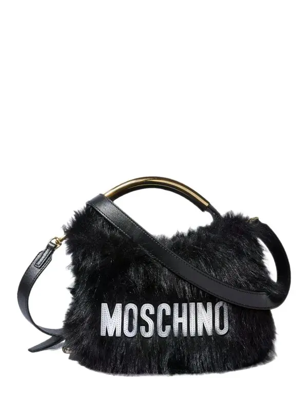 Moschino Handle Me Faux-fur Crossbody Bag - Black
