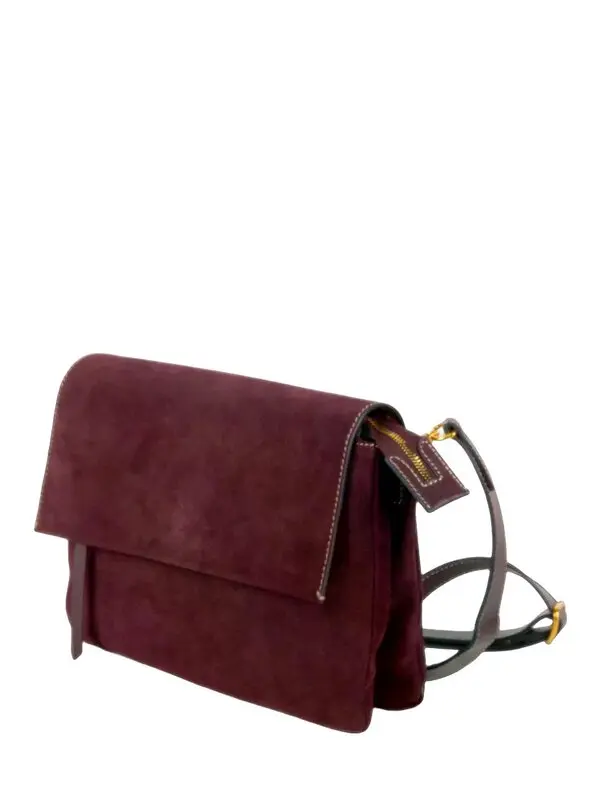 GIANNI CHIARINI Three Suede-panelled Top-stitch Shoulder Bag - Red