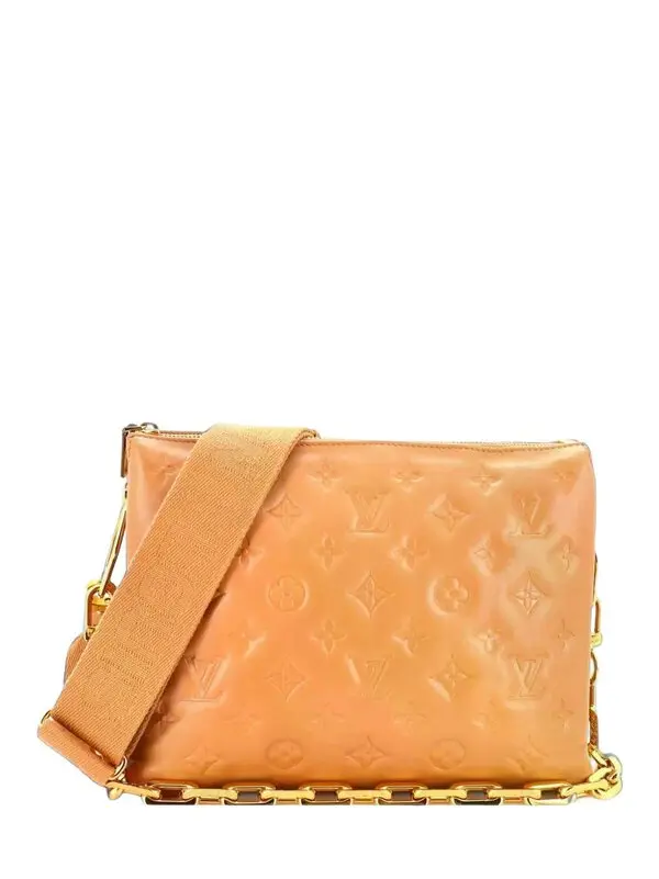 LOUIS VUITTON Coussin Bag Monogram Embossed Lambskin Pm Crossbody Bag - Neutrals