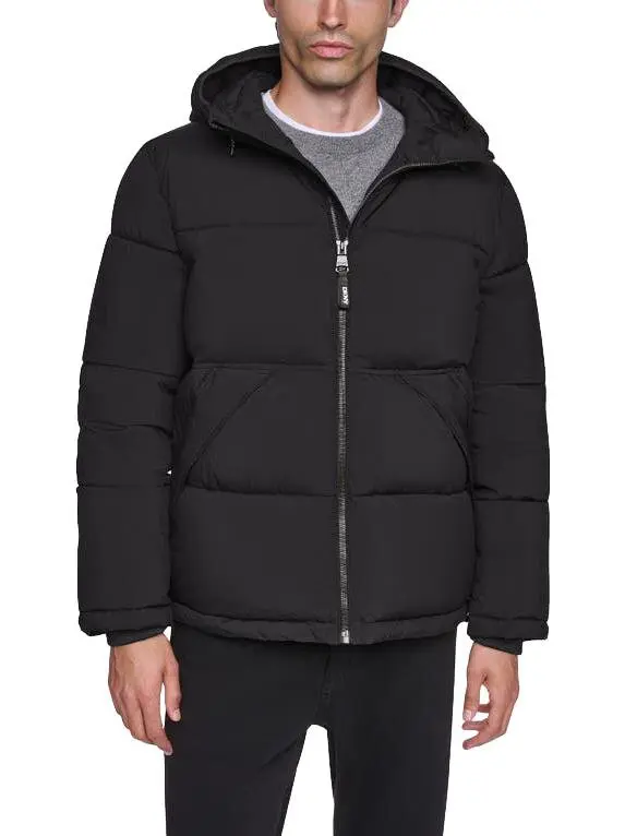 Dkny Hooded Puffer Jacket - Black