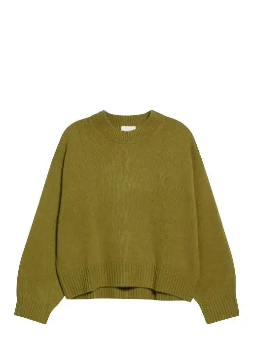 REFORMATION Cove Cashmere Oversized Crewneck Sweater - Pear