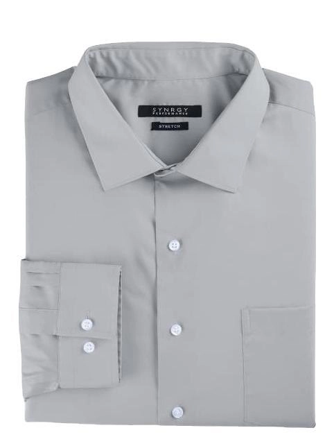 SYNRGY BY DXL Big & Tall Performance Solid Dress Shirt V2 - Dark Grey
