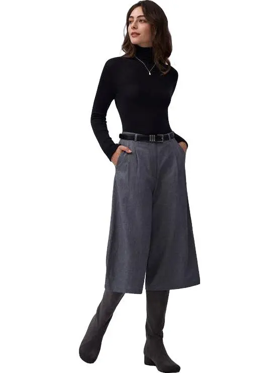 JUANA Wide Leg Culotte Shorts - Riverstone