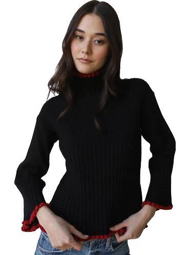 Callahan Rue Rib Turtleneck Sweater - Black