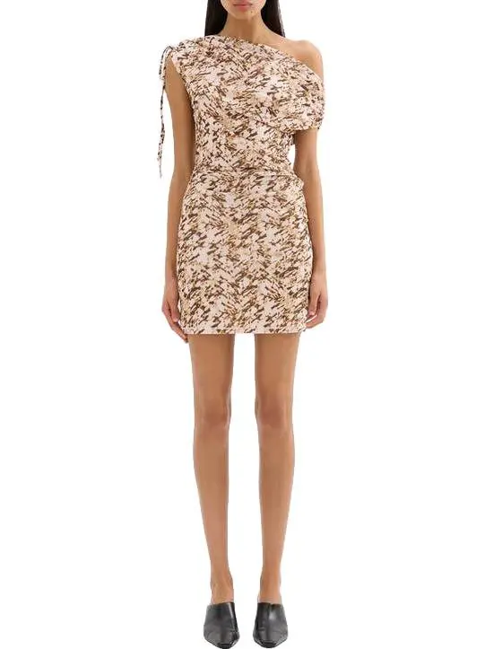 Nude Lucy Mesh Mini Dress - Liora