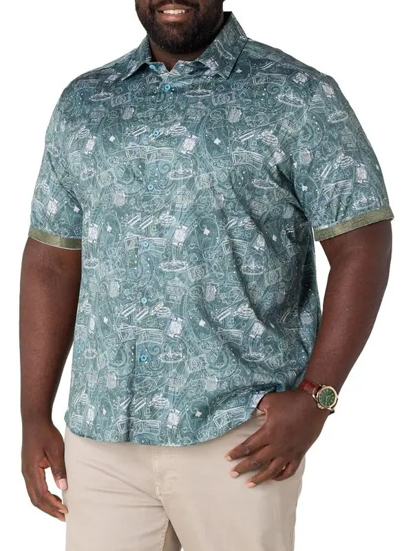 ROBERT GRAHAM BY DXL Big & Tall The Vault Sport Shirt - Emerald