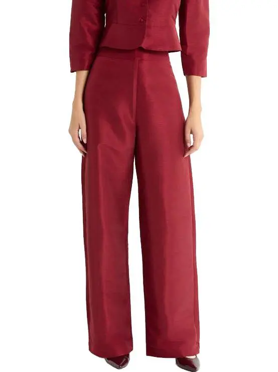 SUGARLIPS Hestia Wide Leg Pants - Burgundy