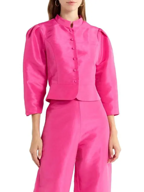 SUGARLIPS Hestia Puff Sleeve Jacket - Fuchsia