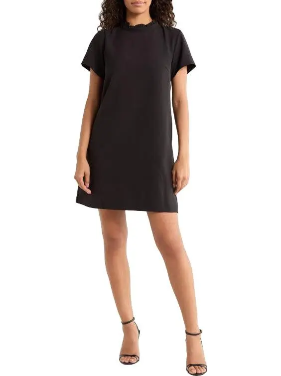SUGARLIPS Rickie Ruffle Collar Shift Dress - Black