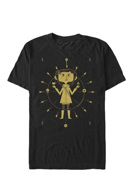 CORALINE Divine Symbols Short Sleeve T-shirt - Black
