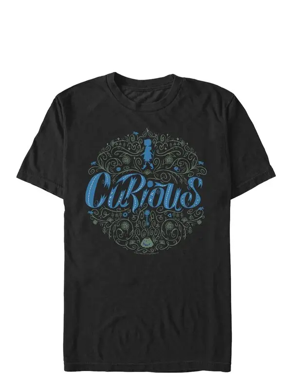 CORALINE Curious Floral Circle Short Sleeve T-shirt - Black
