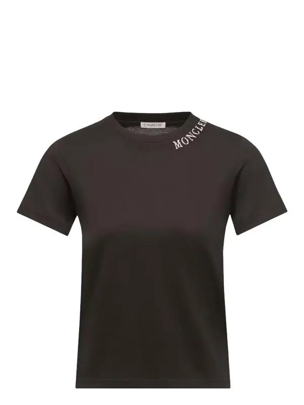 Moncler Sketch Logo Cotton T-shirt - Black