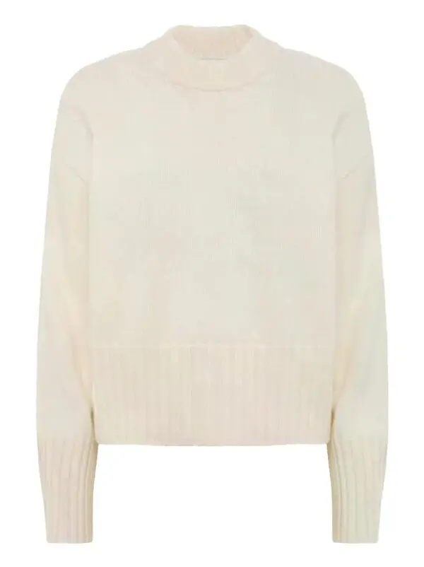 LANEUS Boxy-fit Ribbed-trim Sweater - Neutrals