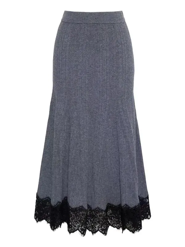 Cara Cara Parisa Lace-trim Midi Skirt - Grey