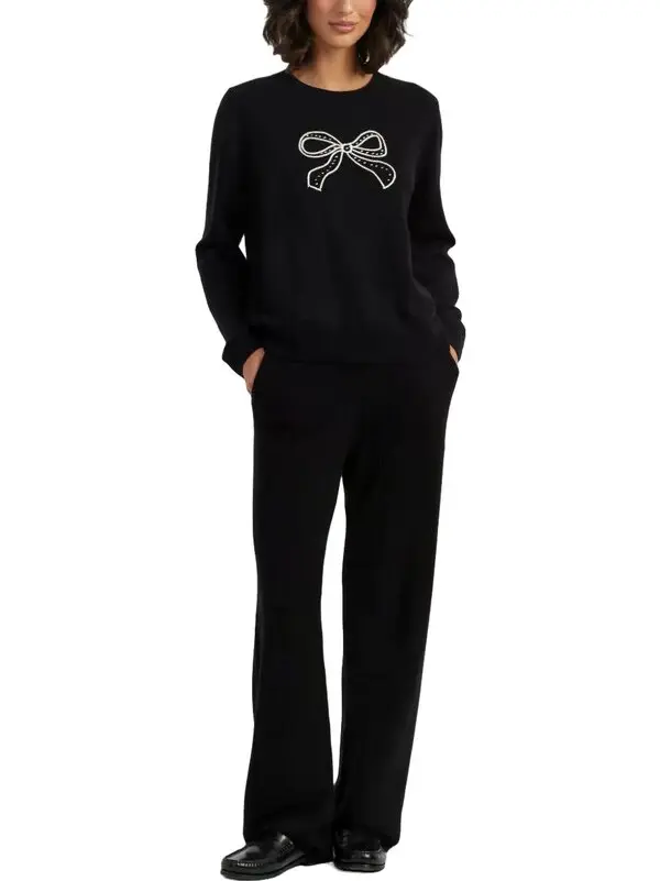 Chinti & Parker Bow-embroidered Sweater - Black