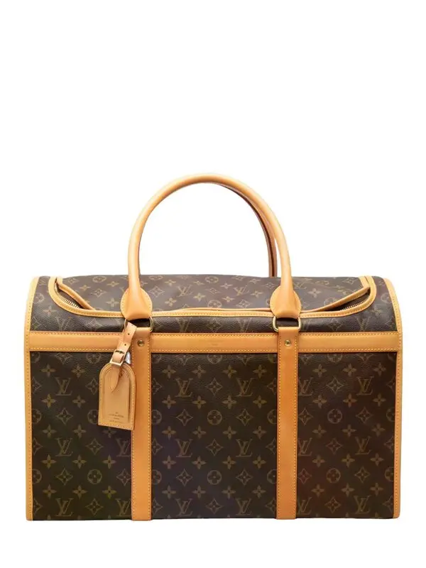 LOUIS VUITTON 2005 Monogram Sac Chien Pet Carrier 50 Travel Bag - Brown